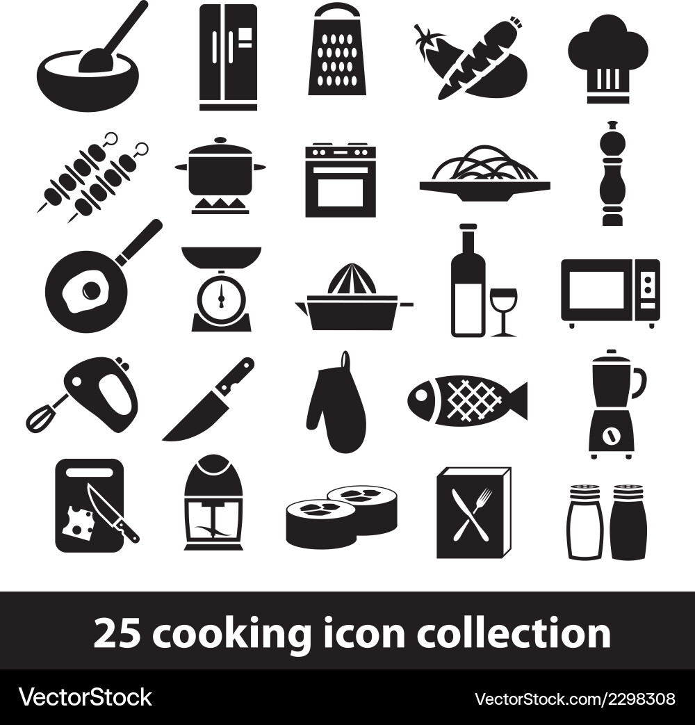 Cooking icons Royalty Free Vector Image - VectorStock