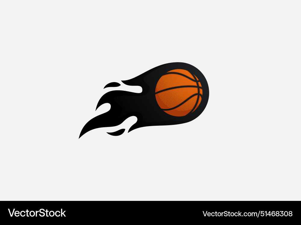 Flying basketball graphic with motion Royalty Free Vector