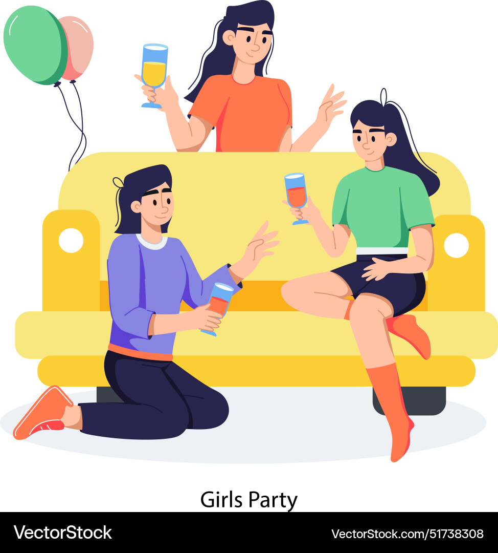 Girls party Royalty Free Vector Image - VectorStock