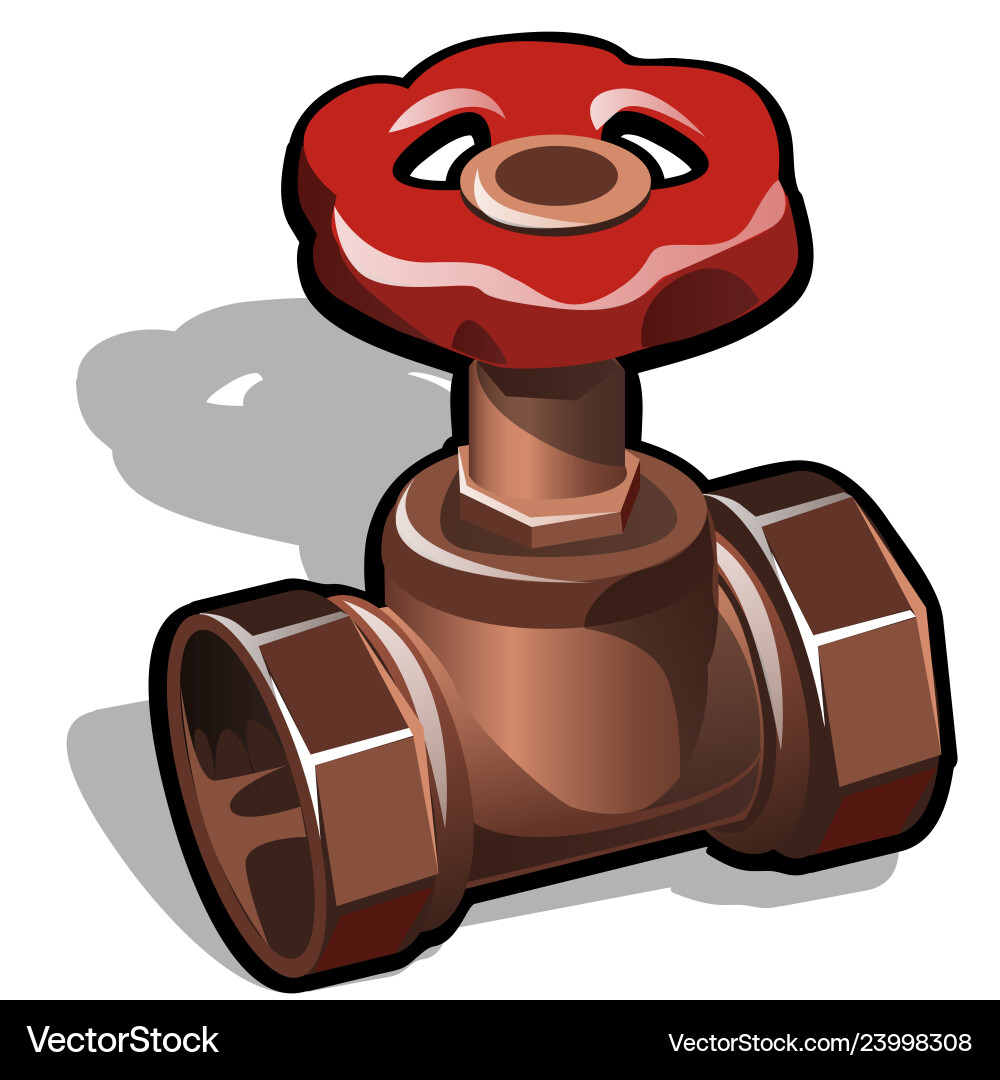 Industrial copper or brass water valve isolated Vector Image