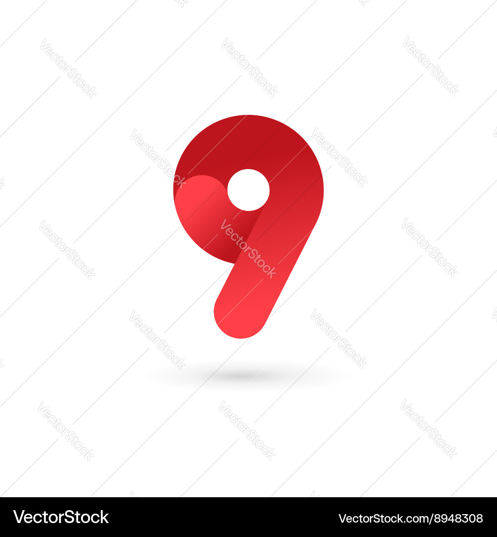 Nummer 9 Logo-Icon-Design-Template-Elemente Vektorbild