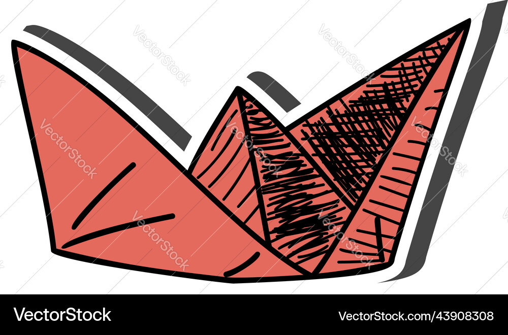 Paper ship sticker Royalty Free Vector Image - VectorStock