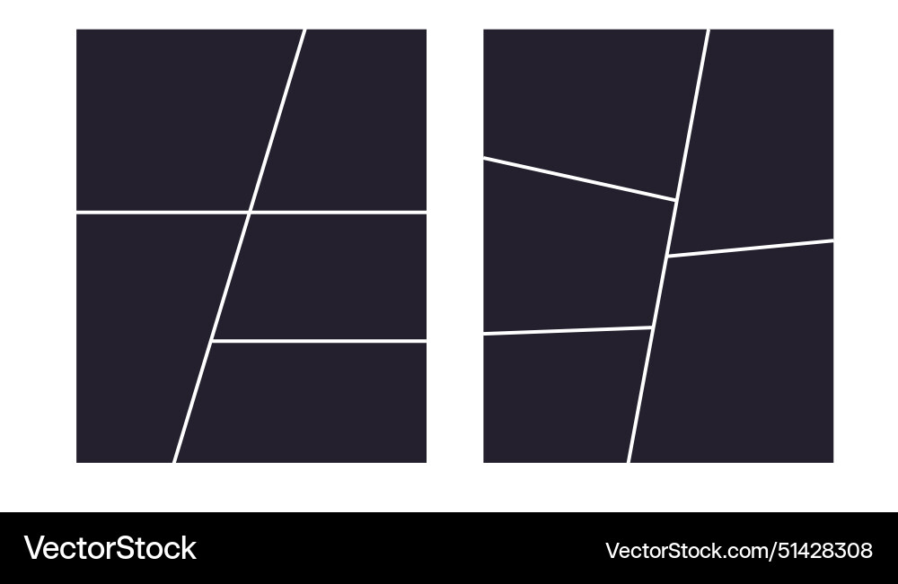 Photo grid collage frames template moodboad Vector Image