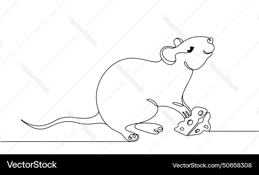 Rat with cheese animal Royalty Free Vector Image