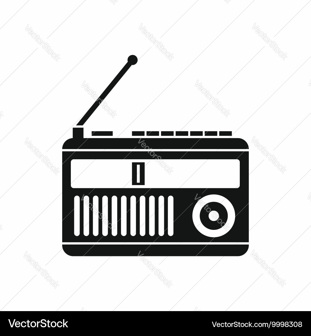 Retro radio icon simple style Royalty Free Vector Image