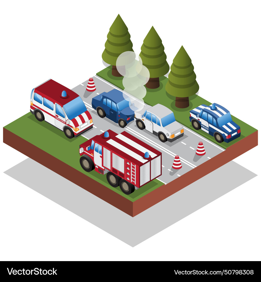 Road accident Royalty Free Vector Image - VectorStock