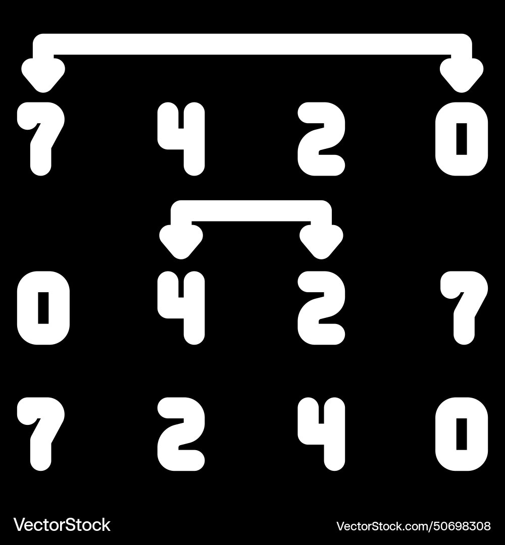Selection sort algorithm glyph icon Royalty Free Vector Selection sort algorithm glyph icon Royalty Free Vector