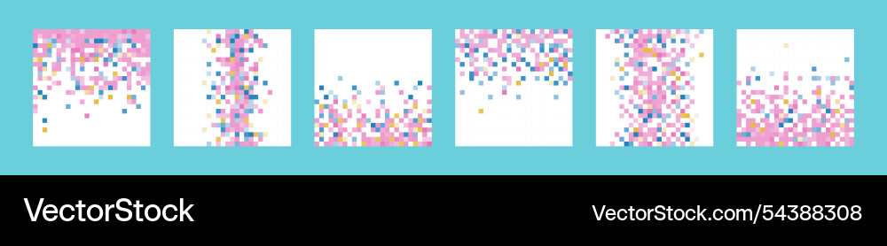 Set of cards with pixel gradation Royalty Free Vector Image