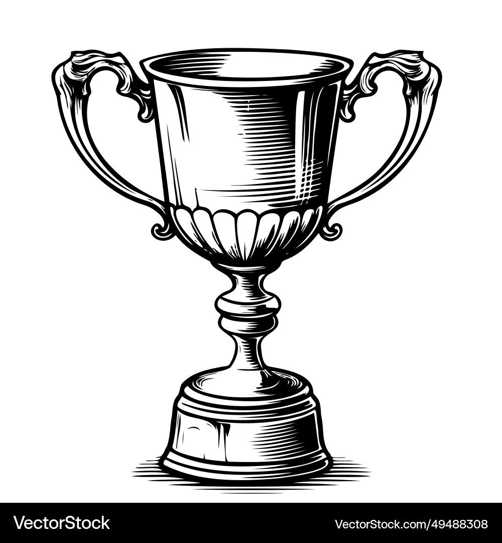 Sport trophy sketch doodle hand drawn winners Vector Image
