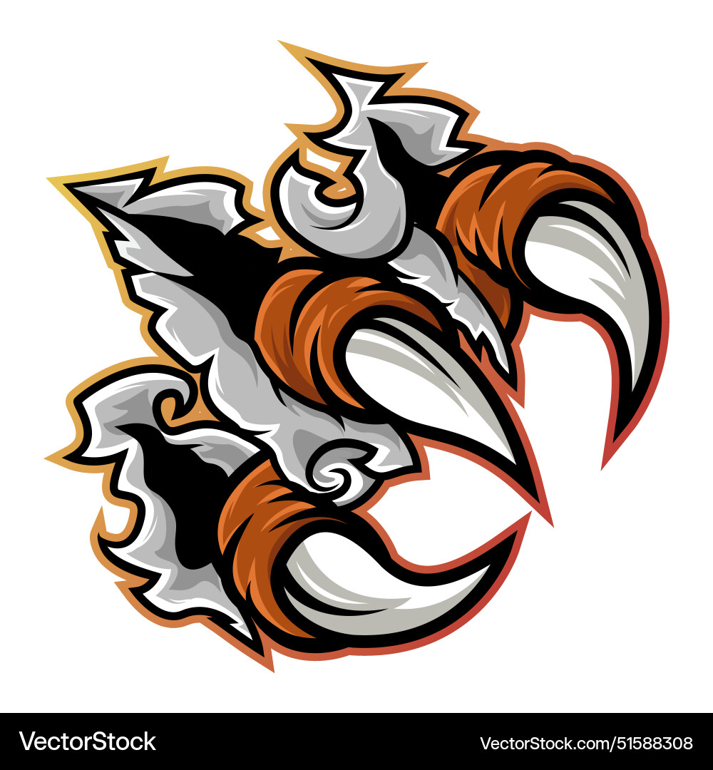 Tiger claw mascot logo design Royalty Free Vector Image