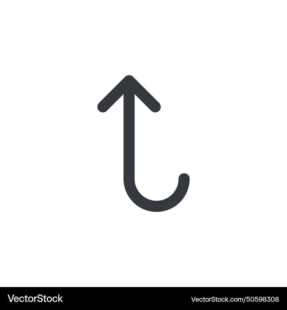 Up key icon arrow isolated on white Royalty Free Vector