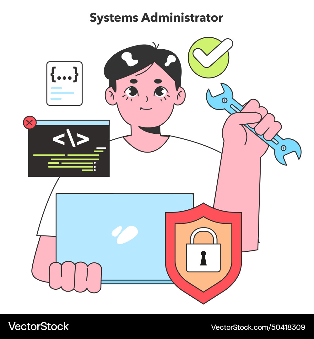 A systems administrator expertly manages Vector Image
