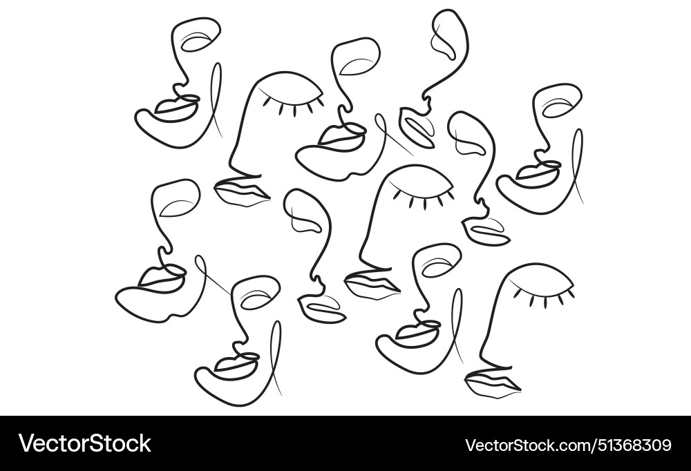Abstract face line art Royalty Free Vector Image