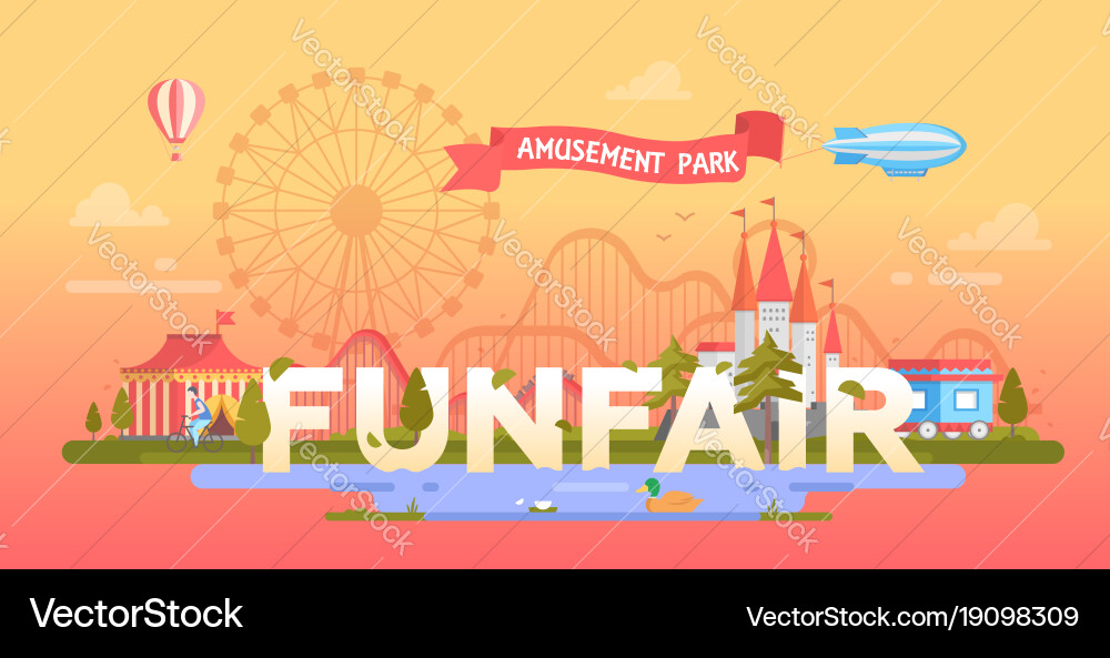 Funfair - modern banner Royalty Free Vector Image