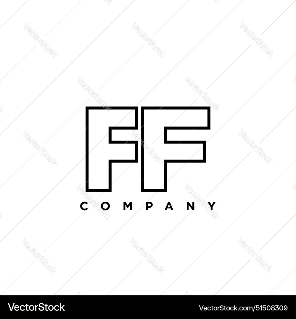 Letter f and ff logo design template minimal Vector Image