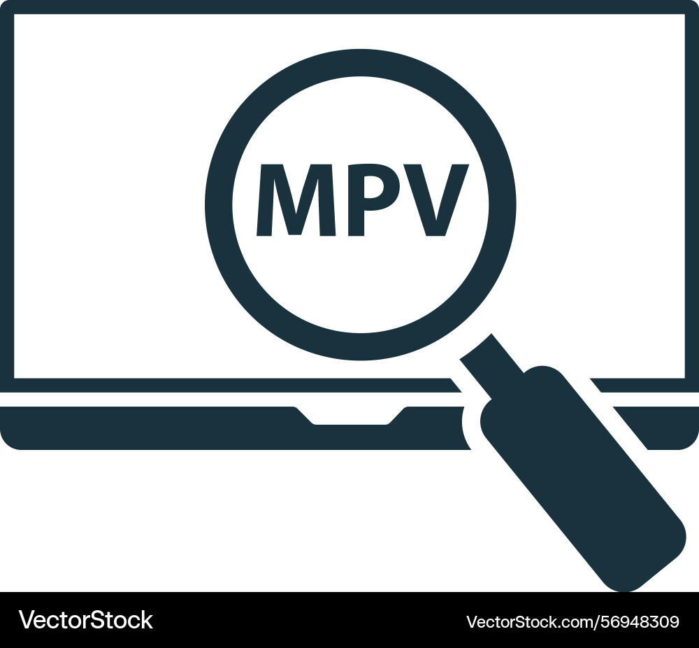 Magnifying glass showing mvp on laptop screen Vector Image