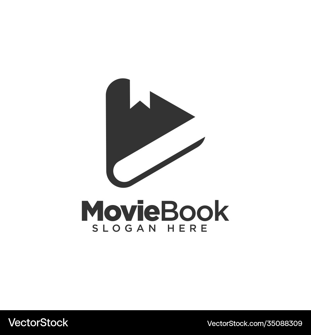Movie book logo design template Royalty Free Vector Image