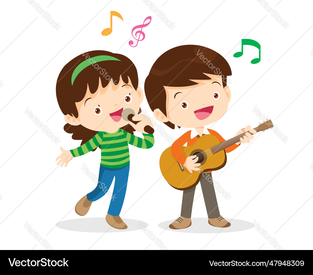 Music kids 005 Royalty Free Vector Image - VectorStock