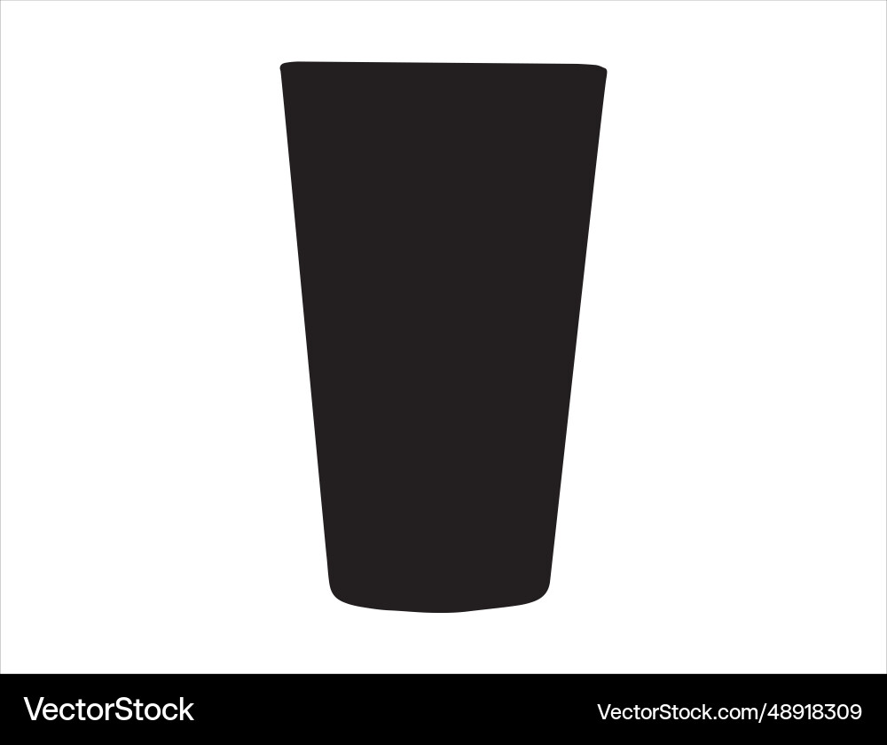 Pint glass silhouette art Royalty Free Vector Image