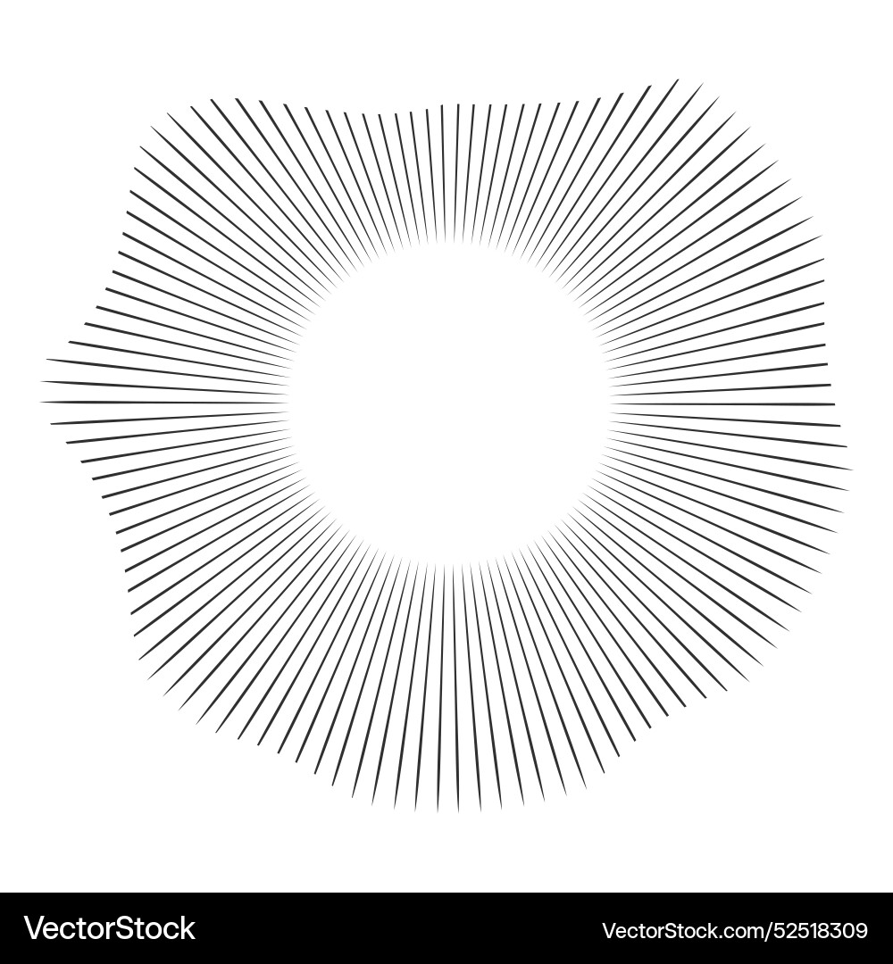 Radial sound wave concentric audio rhythm line Vector Image