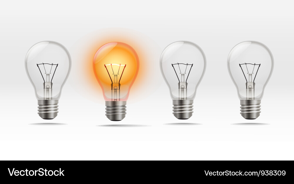 Realistic light bulb Royalty Free Vector Image