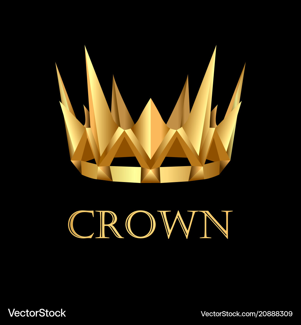 Royal gold corona on black background Royalty Free Vector