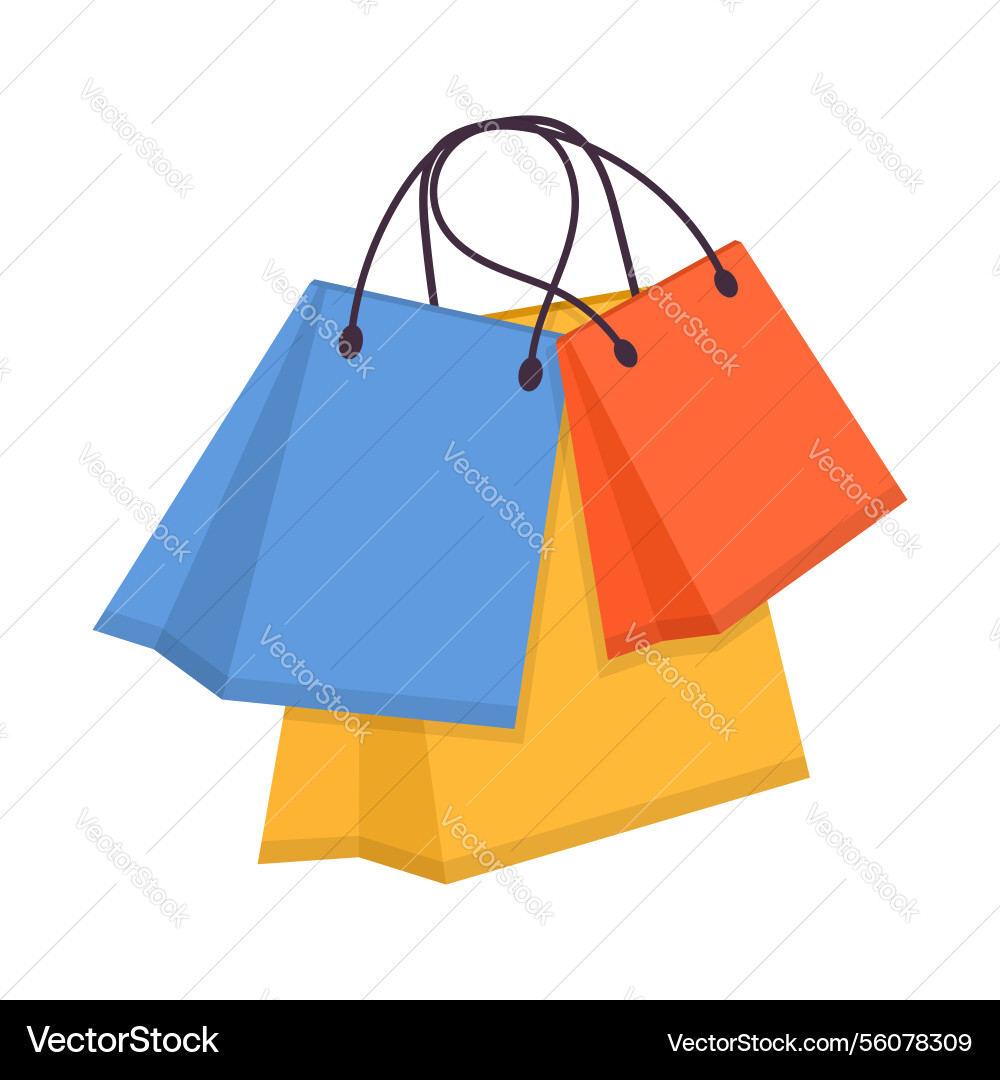 Shopping bag packing icon in flat style package Vector Image