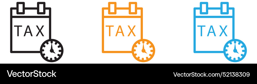 Tax reminder logo set collection for web app ui Vector Image