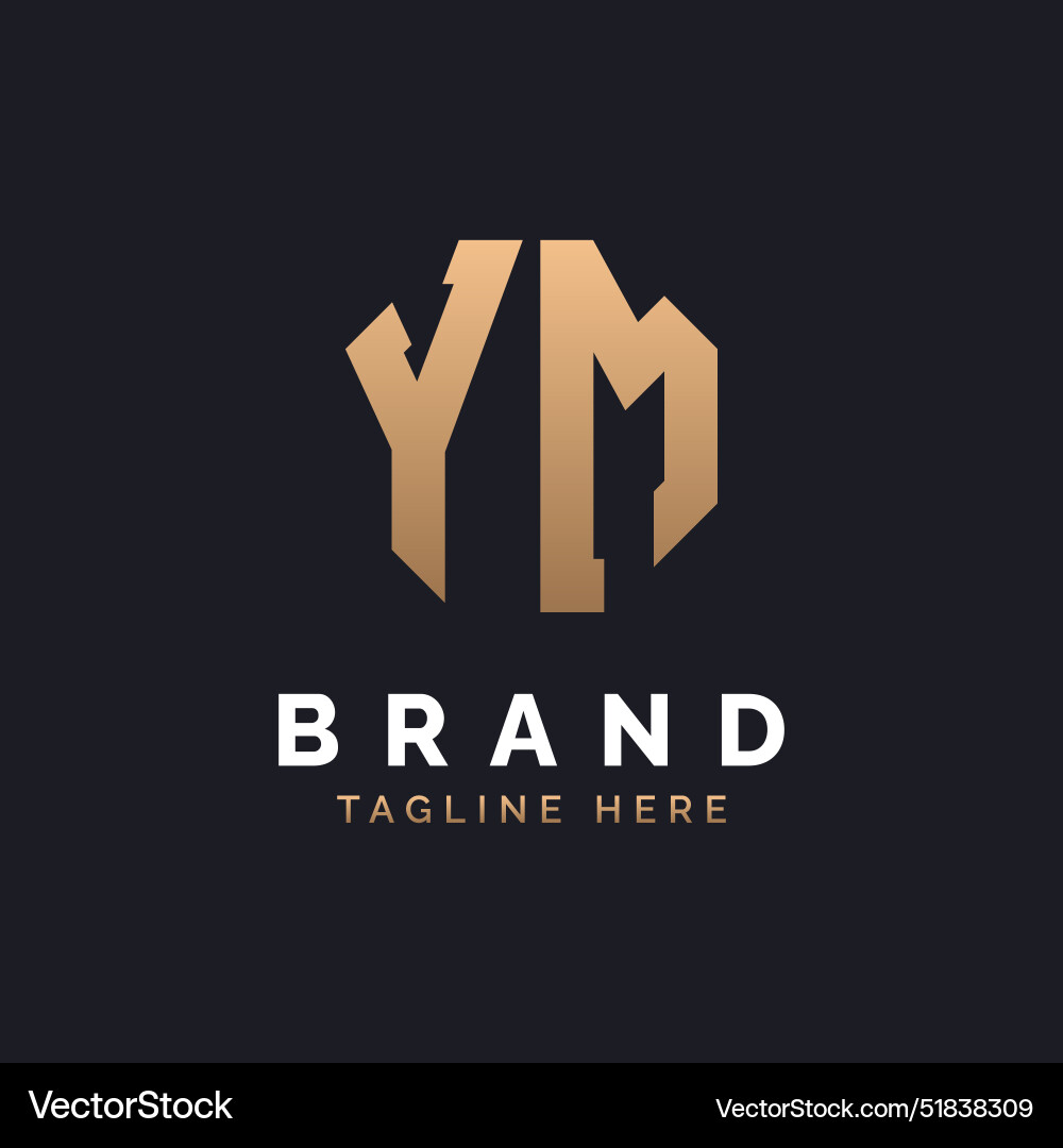 Ym logo design modern minimal elegant and luxury Vector Image