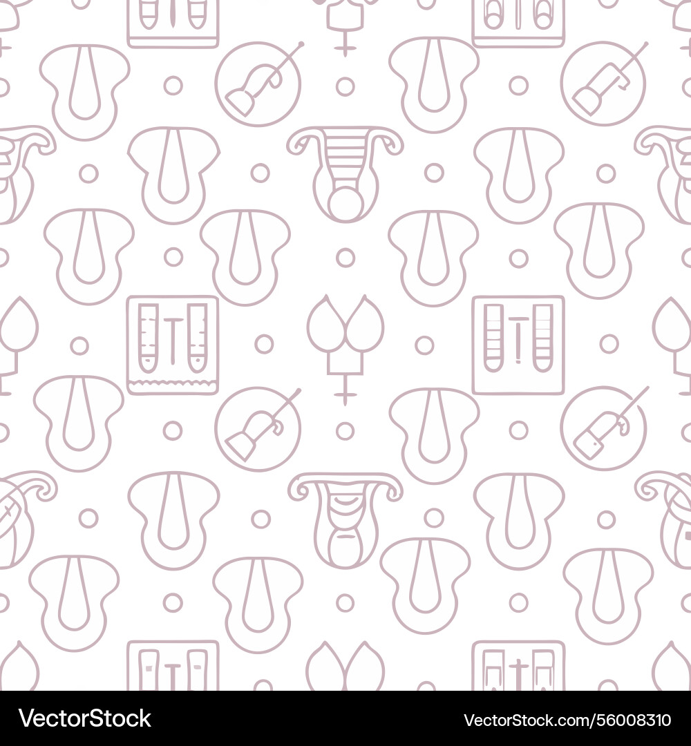A seamless pattern of female reproductive system Vector Image