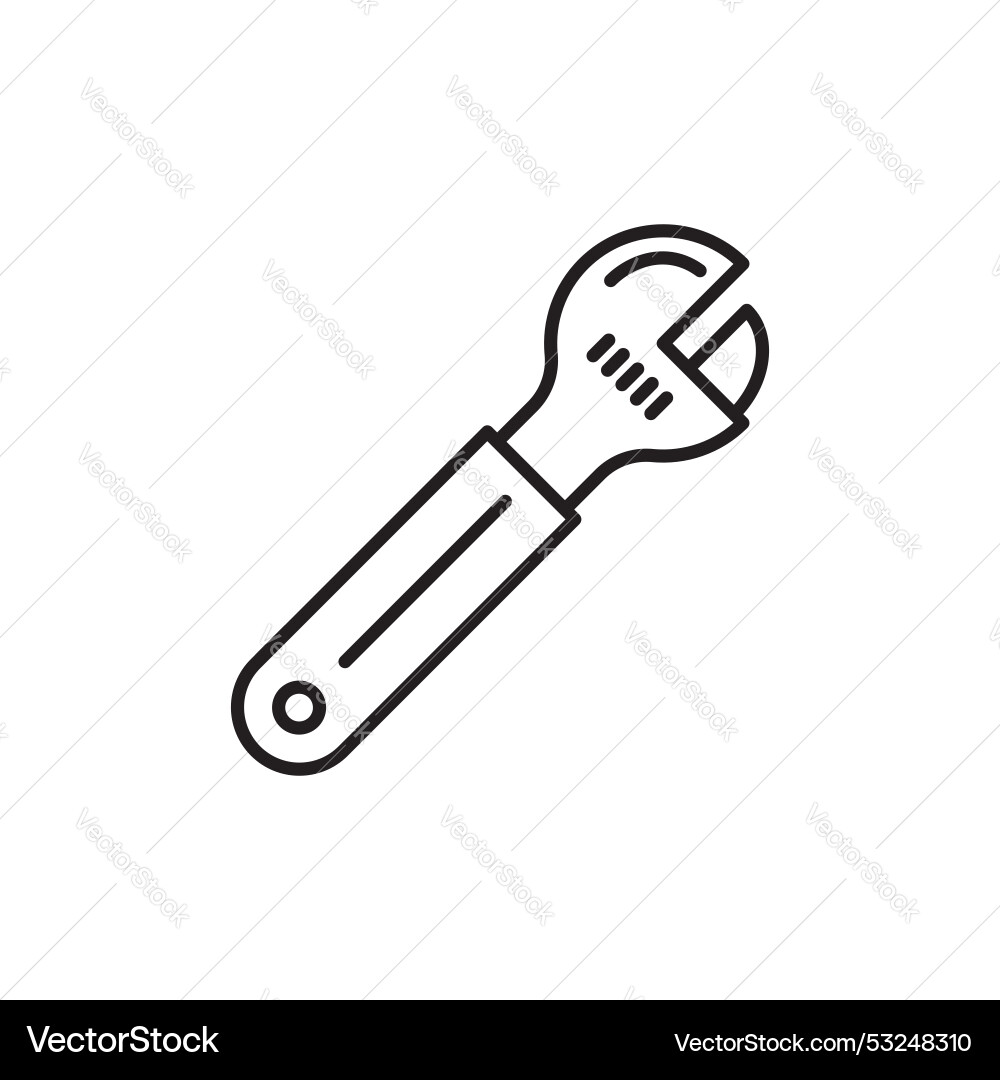 Adjustable wrench icon set spanner pipe Royalty Free Vector