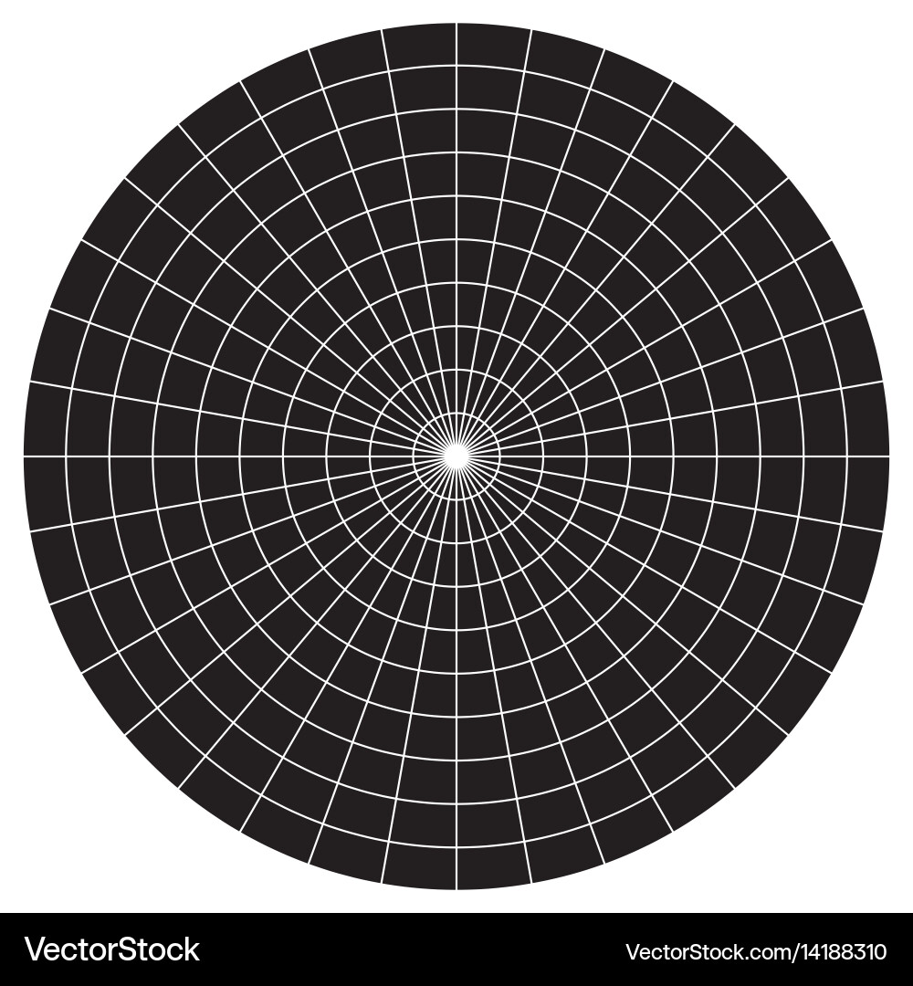 Blank polar graph paper - protractor pie chart Vector Image