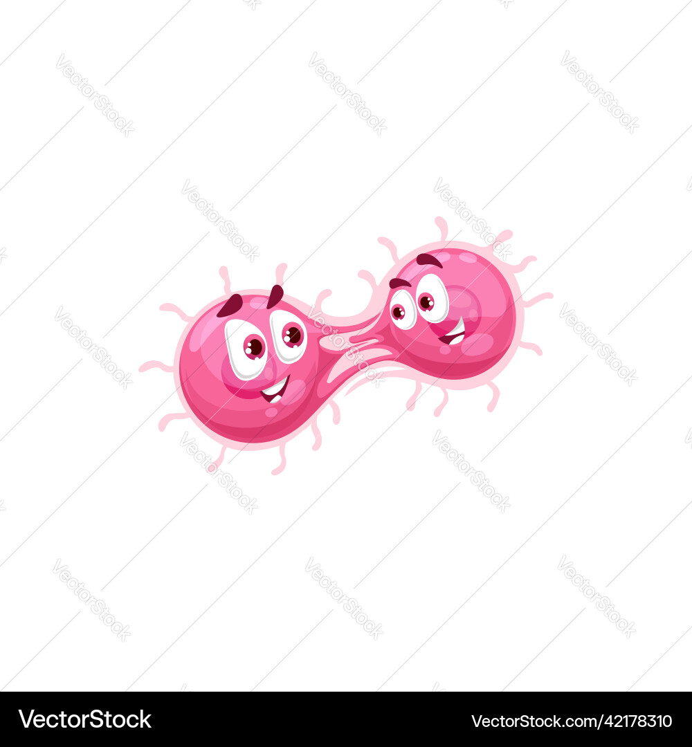 Cartoon pathogen cells character virus bacteria Vector Image