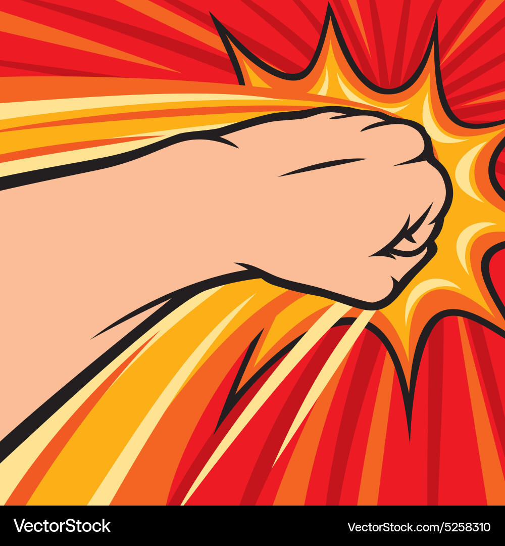 Cartoon Punching Fist Royalty Free Vector Image