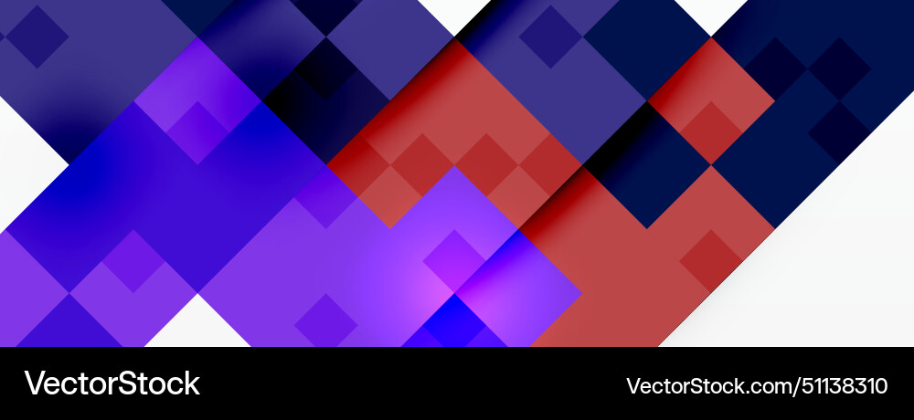 Colorful purple and red checkered design on white Vector Image