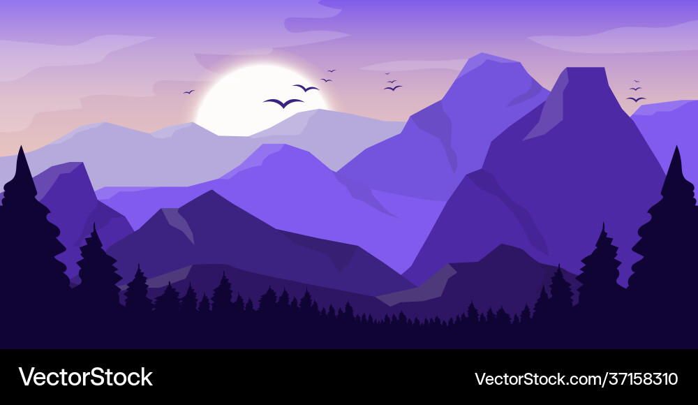 Mountain beautiful landscape background design Vector Image