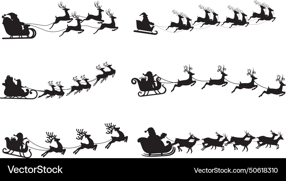 Santa sleigh file Royalty Free Vector Image - VectorStock