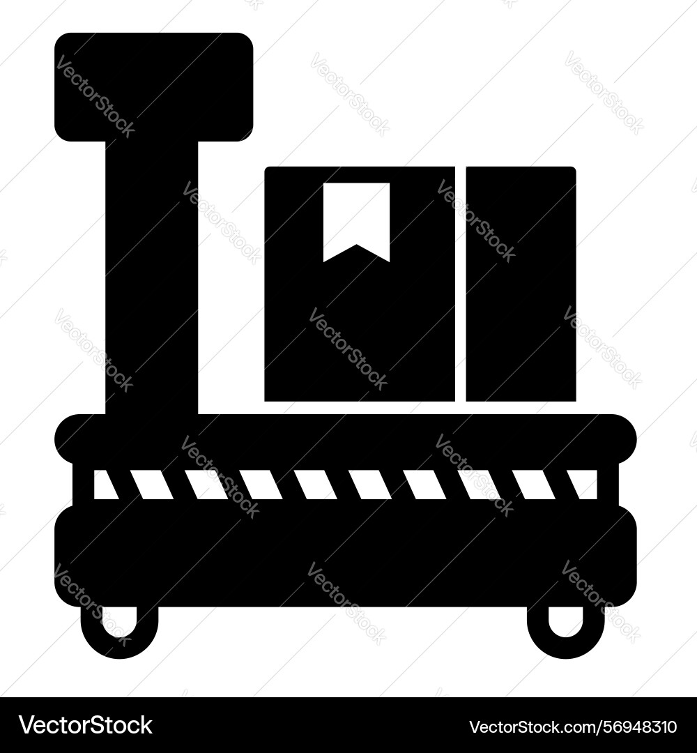 Scales for cargo box solid icon delivery service Vector Image