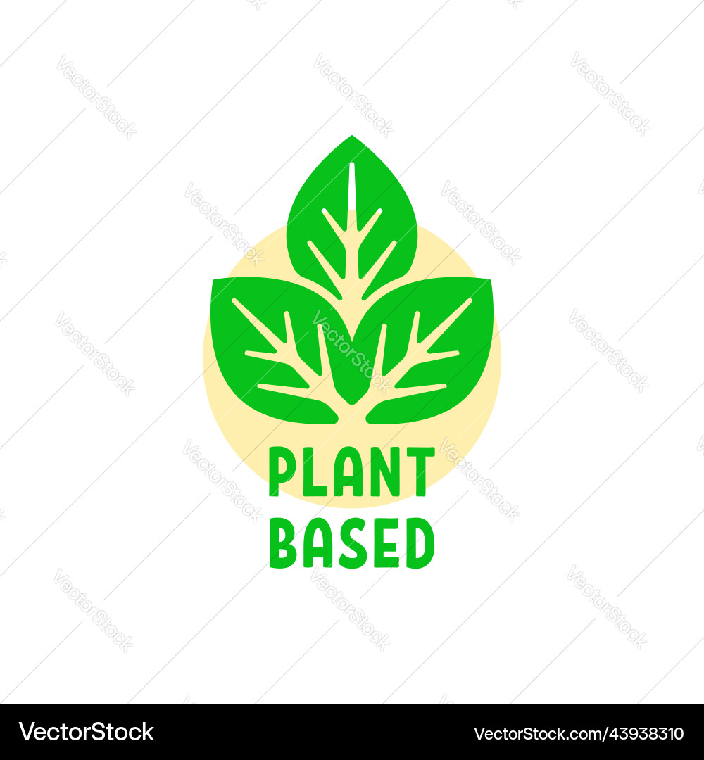 Simple green plant based logo Royalty Free Vector Image