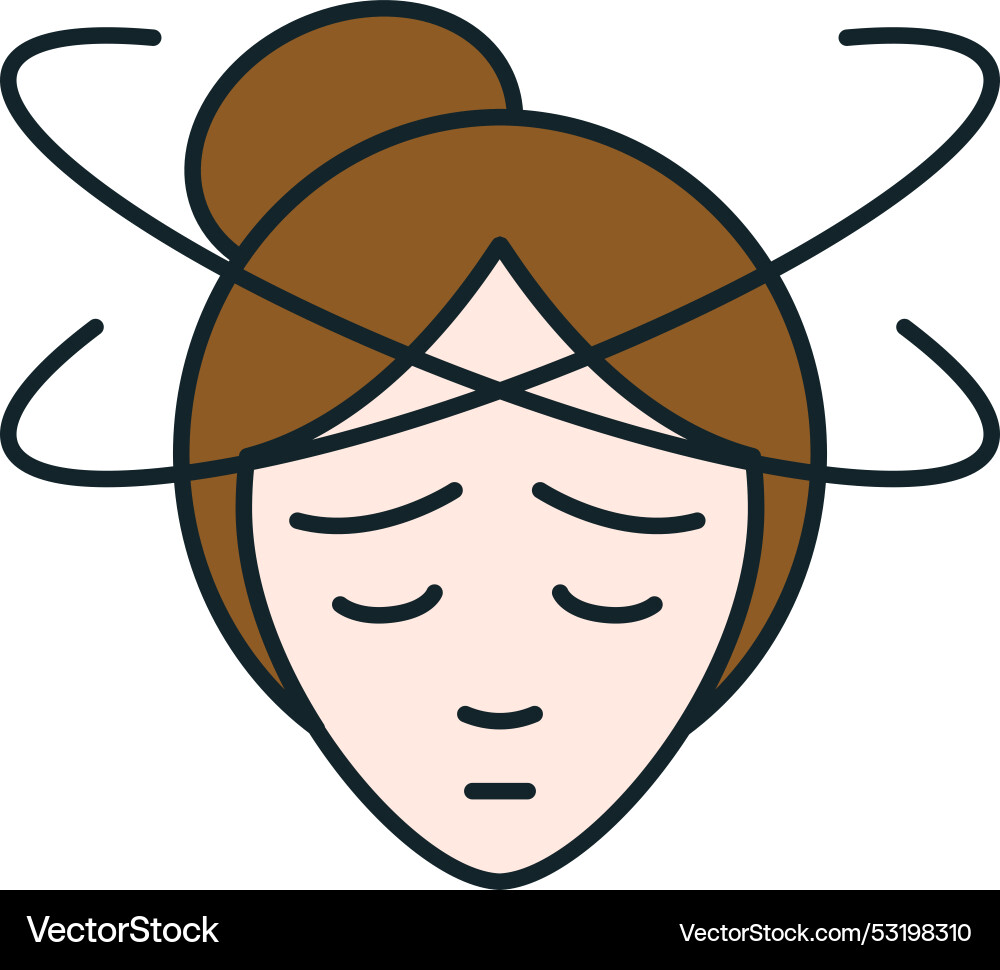 Woman feeling dizzy suffering vertigo dizziness Vector Image