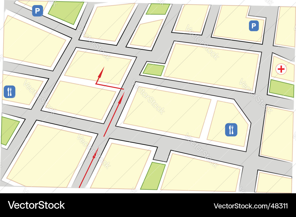 City map Royalty Free Vector Image - VectorStock