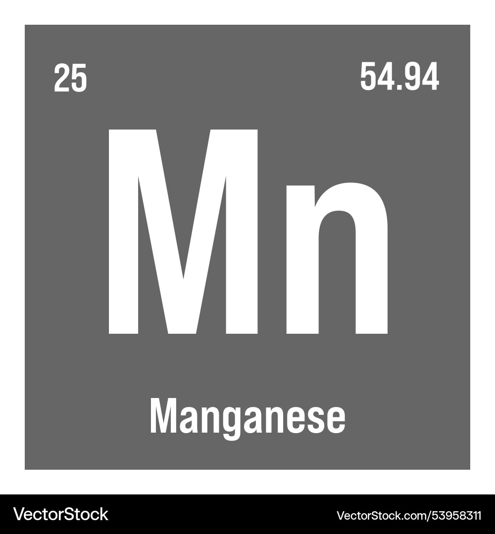 Manganese mn periodic table element Royalty Free Vector