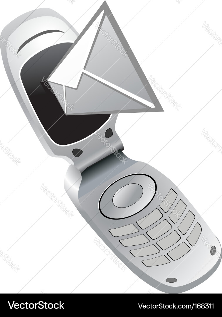 Mobile phone with sms Royalty Free Vector Image