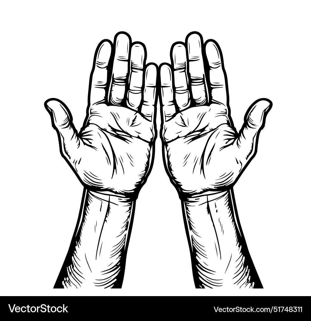Prayer hand of praying hands Royalty Free Vector Image