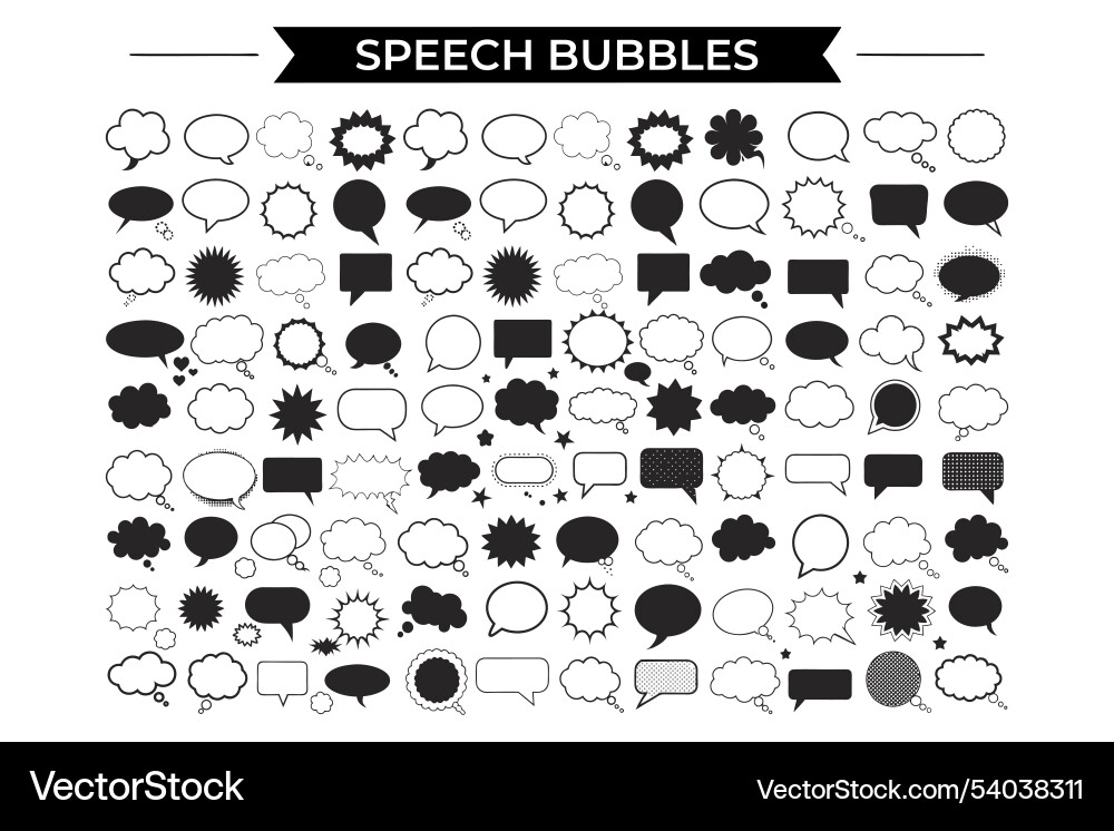 Speech bubbles collection Royalty Free Vector Image