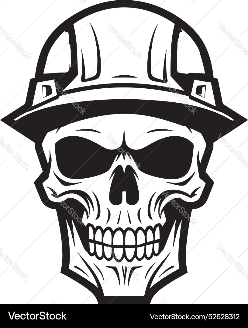 Construction commander skull worker icon design Vector Image