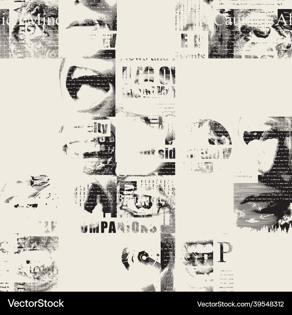 Fragmented Newspaper Text Royalty Free Vector Image