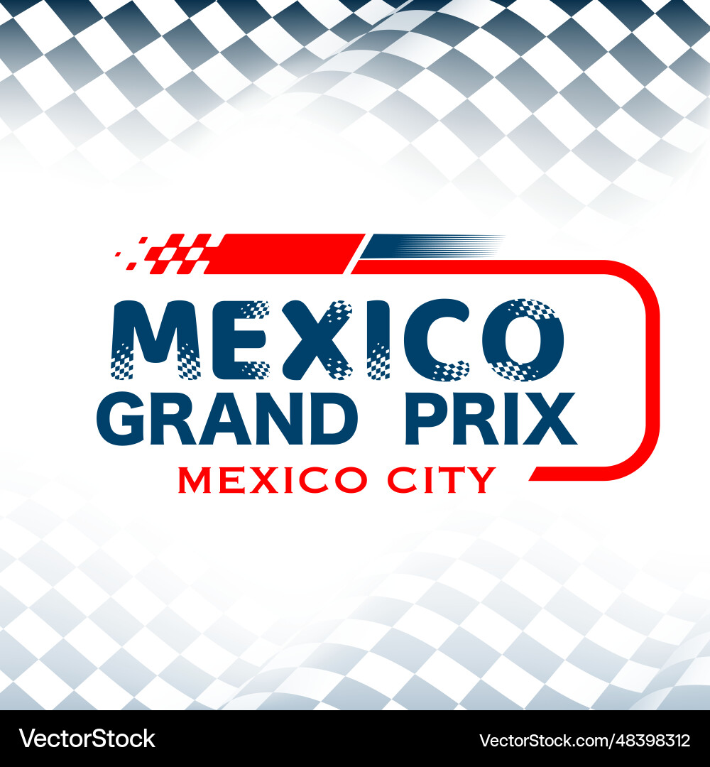 Mexico grand prix checkered background Royalty Free Vector