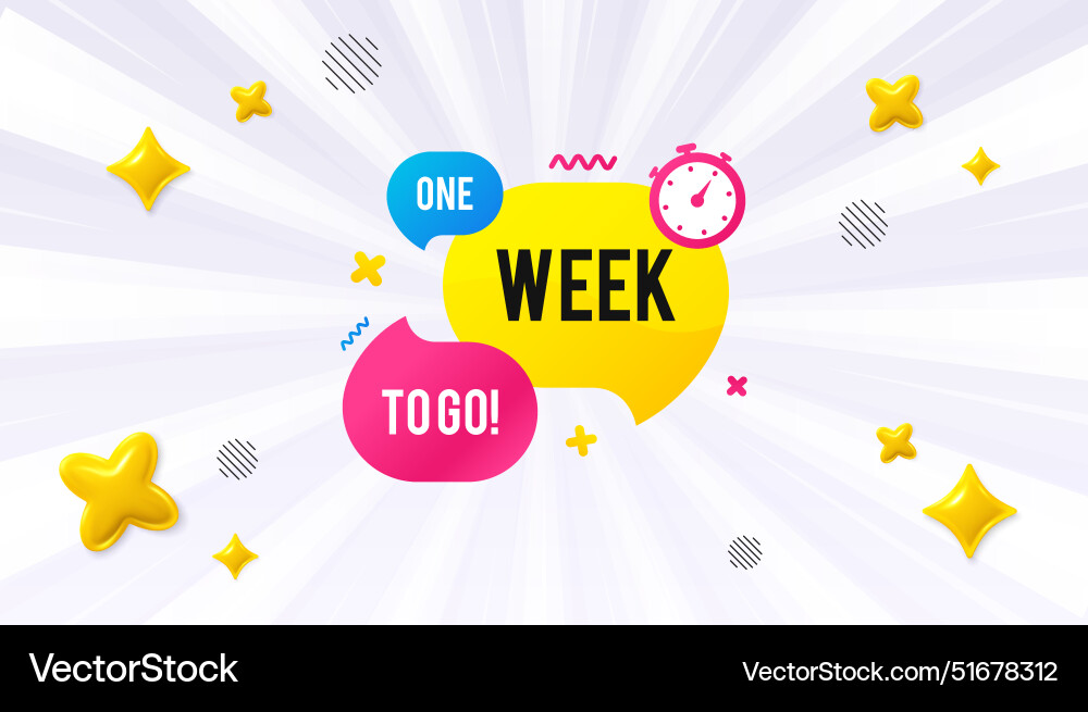 One week offer bubble banner discount sticker Vector Image