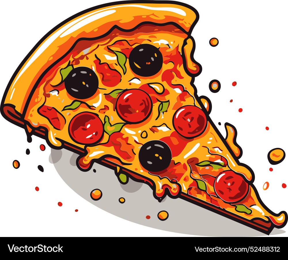 Pizza delicaciescheese lovers Royalty Free Vector Image